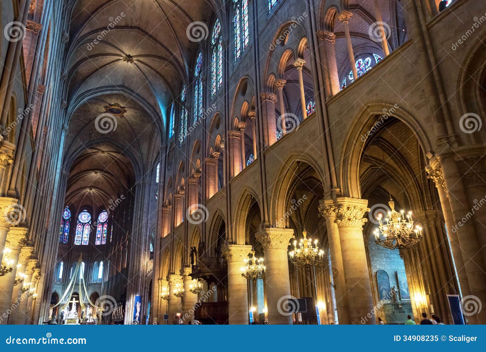 Interior of the Notre Dame De Paris Editorial Image - Image of paris ...