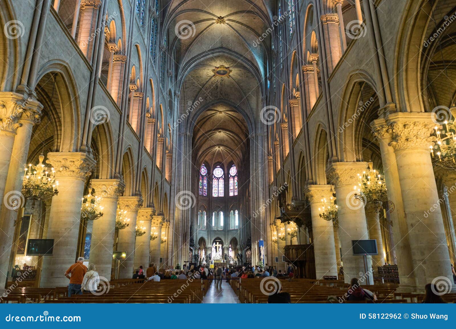 Interior of Notre Dame De Paris Editorial Photography - Image of ...