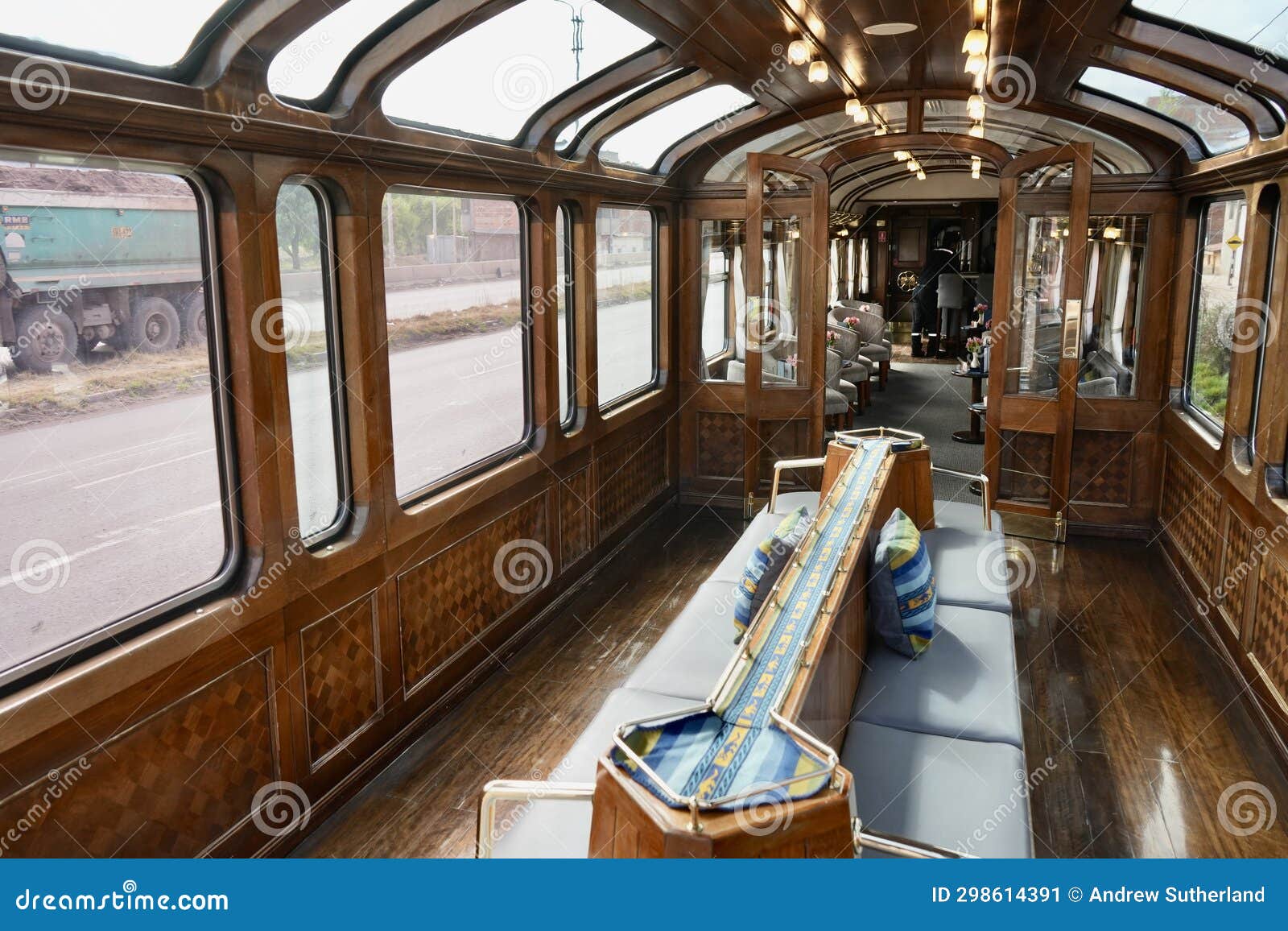 Interior of the Observation Carriage on the Perurail Titicaca Train ...