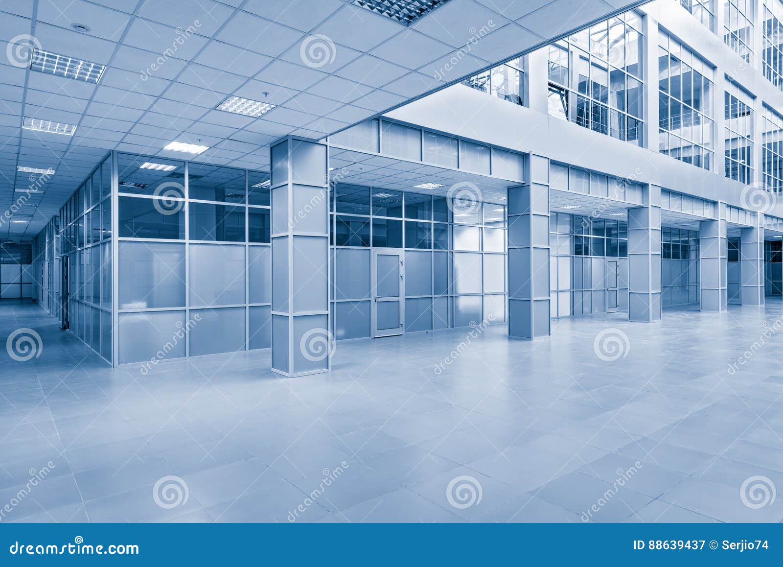 Interior of the Office Building. Stock Image - Image of column, wall ...