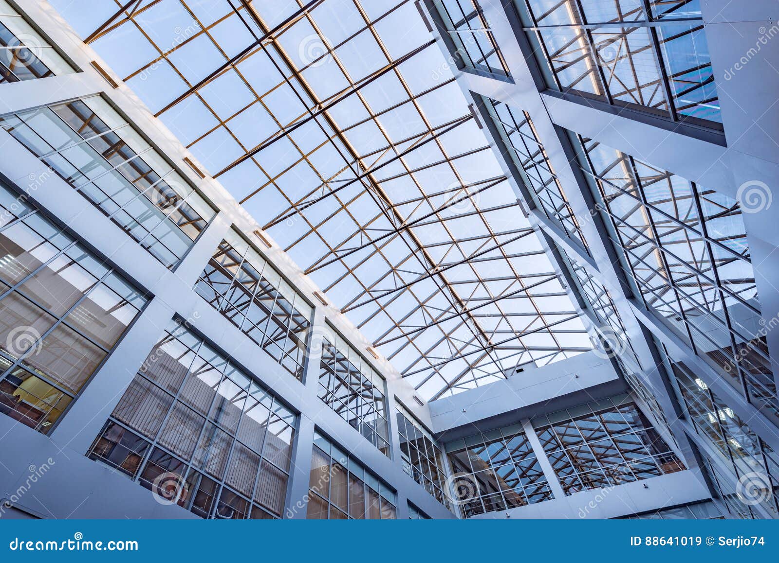 Interior of the Office Building. Stock Image - Image of hall, windows ...