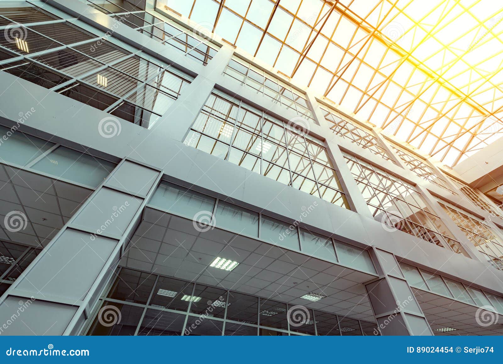 Interior of the Office Building. Stock Photo - Image of column, roof ...