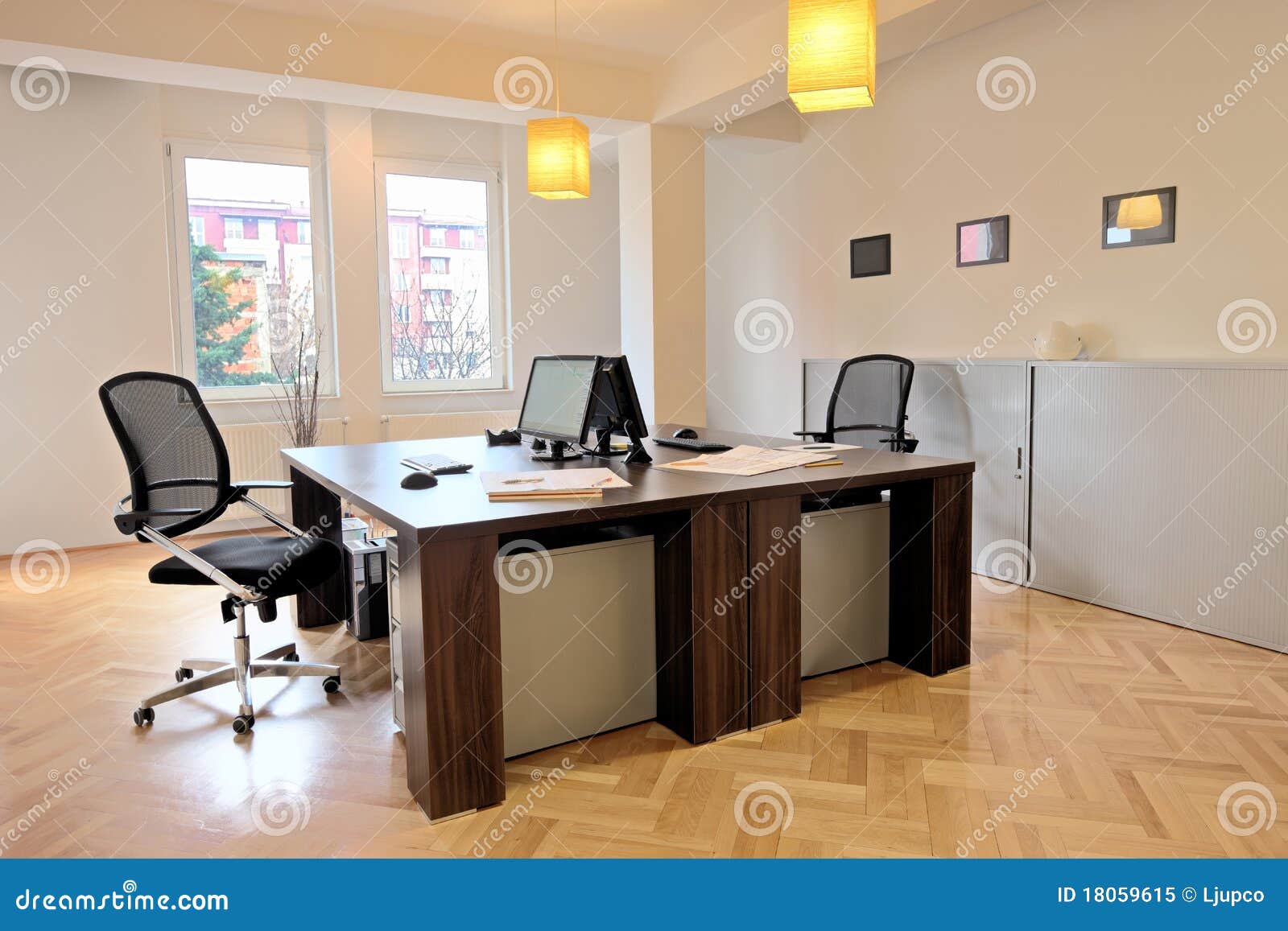 Interior of an Office with Chairs Stock Image - Image of light ...
