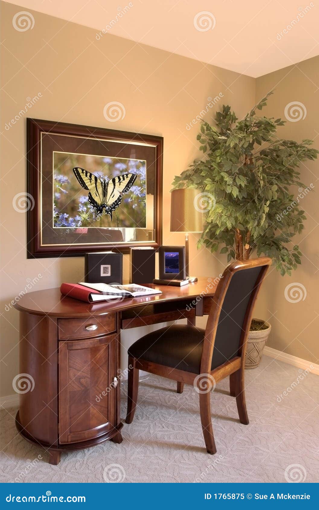 Interior Office Desk and Chair Stock Image - Image of design, executive ...