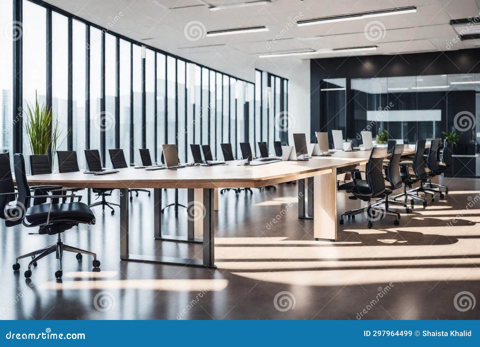 Interior of an office stock illustration. Illustration of wood - 297964499