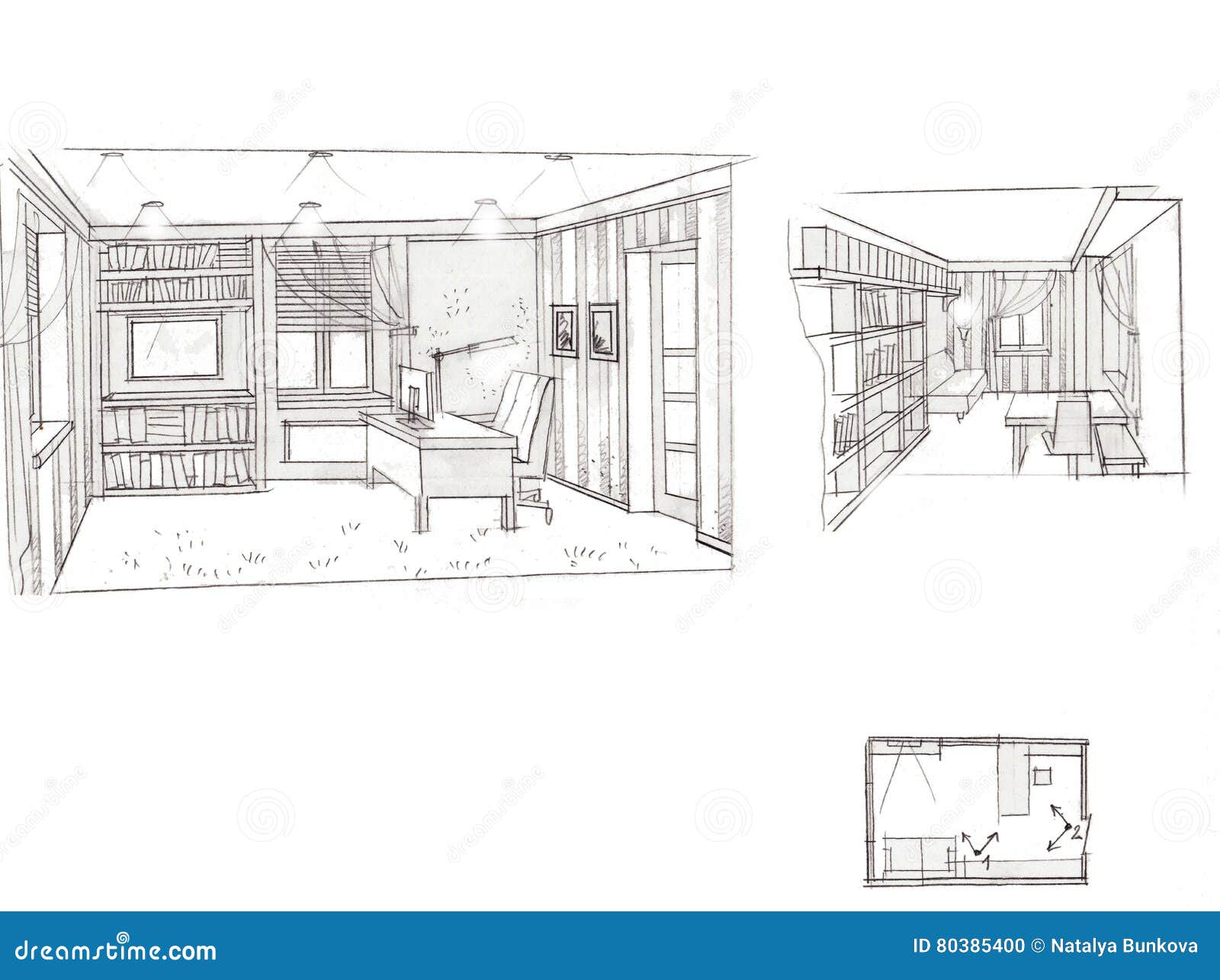 The interior of the office stock illustration. Illustration of choice ...