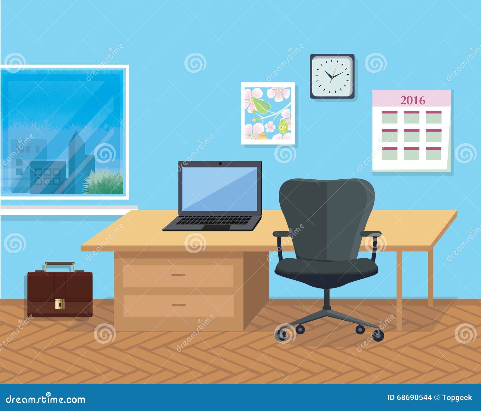 Interior Office Room. Illustration for Design Stock Vector ...
