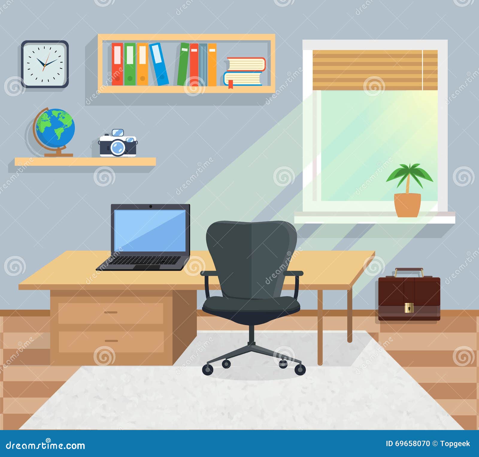 Interior Office Room. Illustration for Design Stock Vector ...