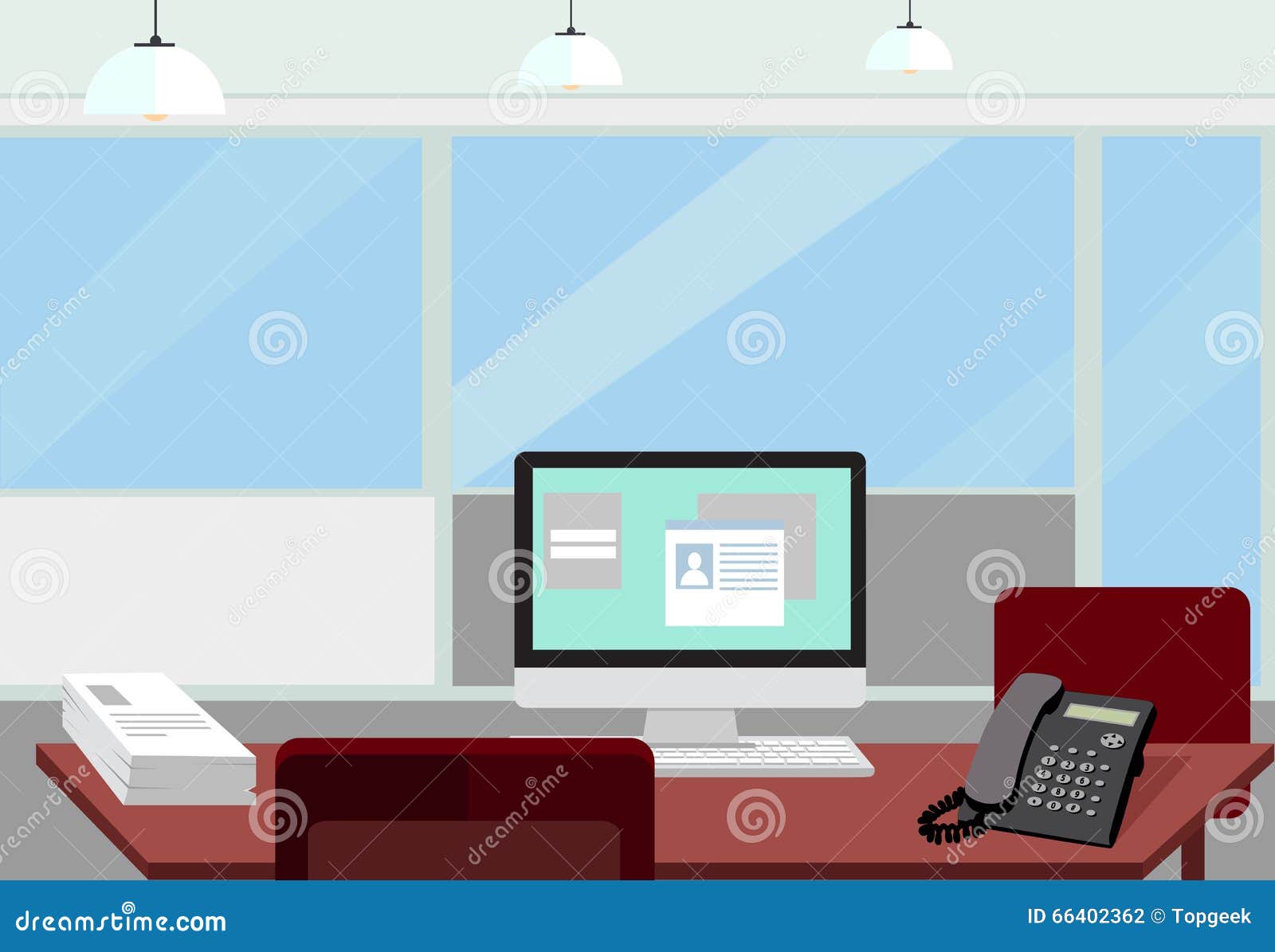 Interior Office Room.Vector Illustration for Design Stock Vector ...