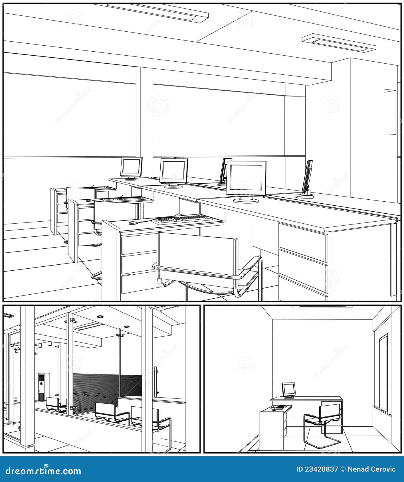Interior Office Rooms Vector 07 Stock Vector - Illustration of vector ...