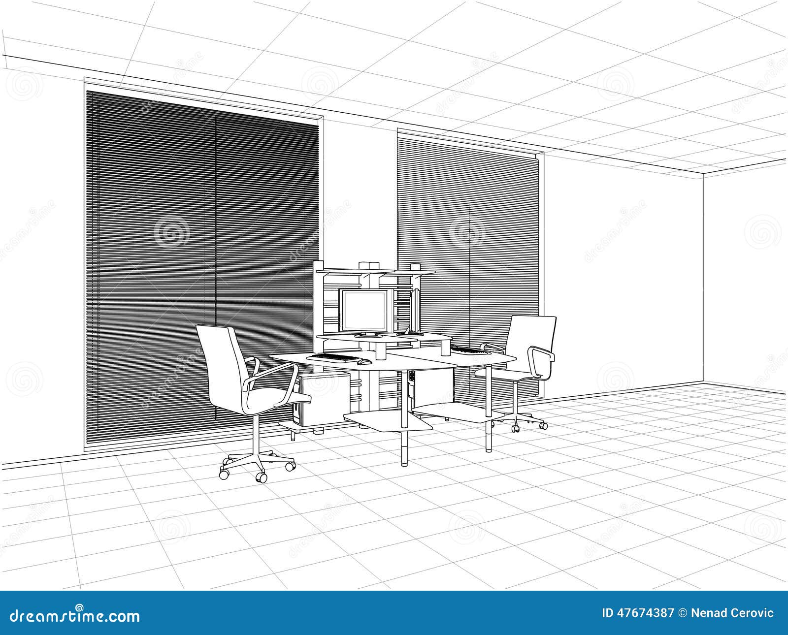 Interior Office Rooms Vector Stock Vector - Illustration of style ...