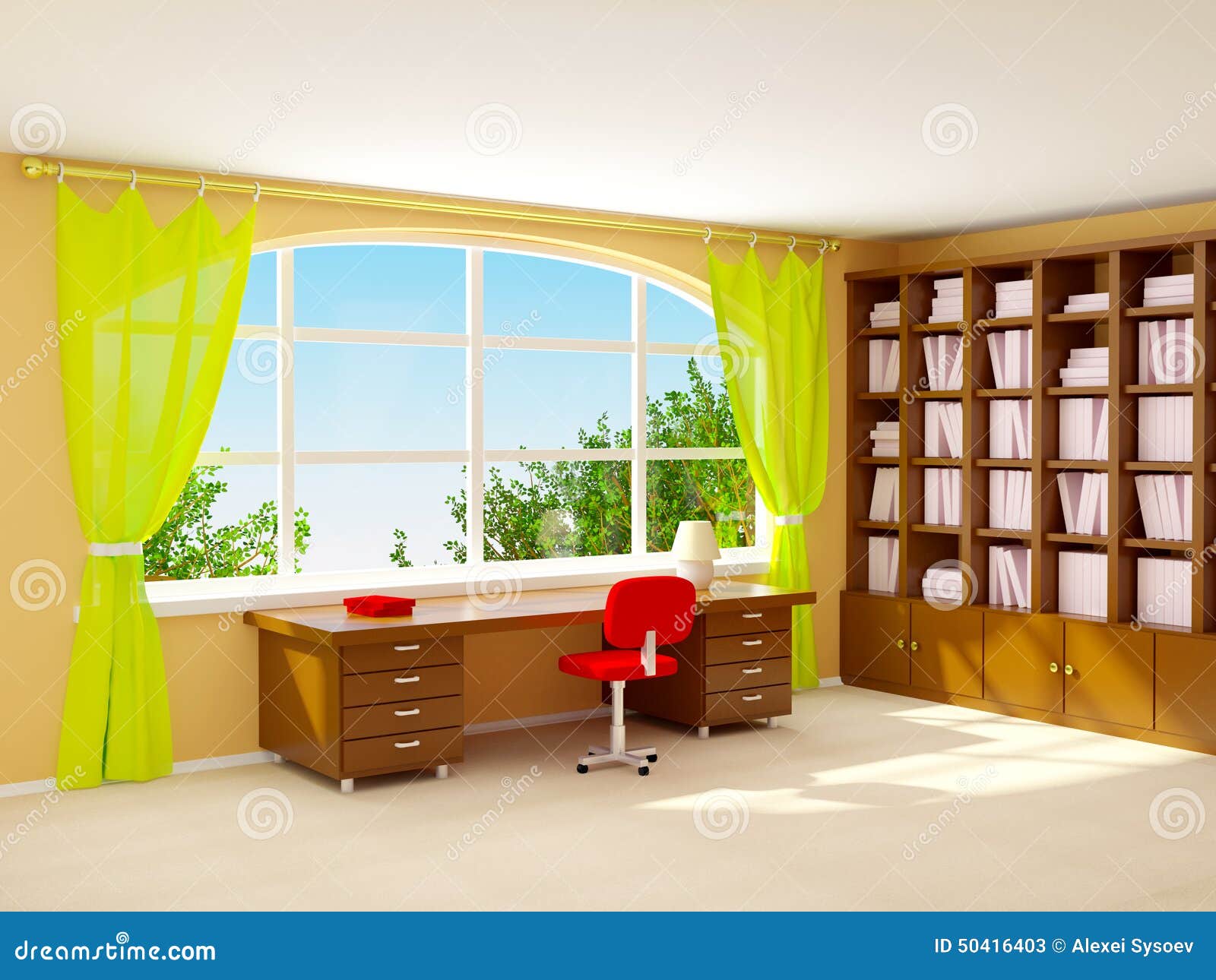 Interior Office With Window Royalty-Free Stock Photography ...