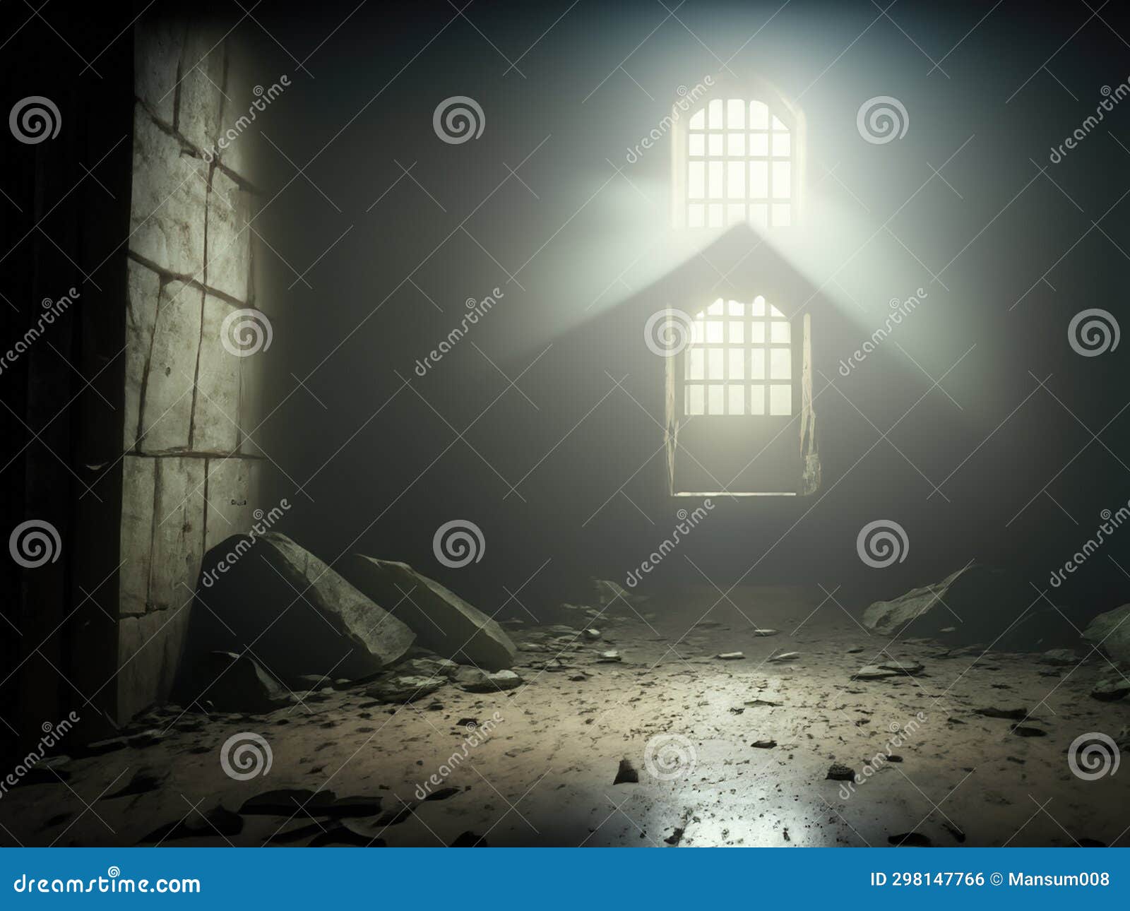 Interior of Old Abandoned Building with Broken Windows Stock ...