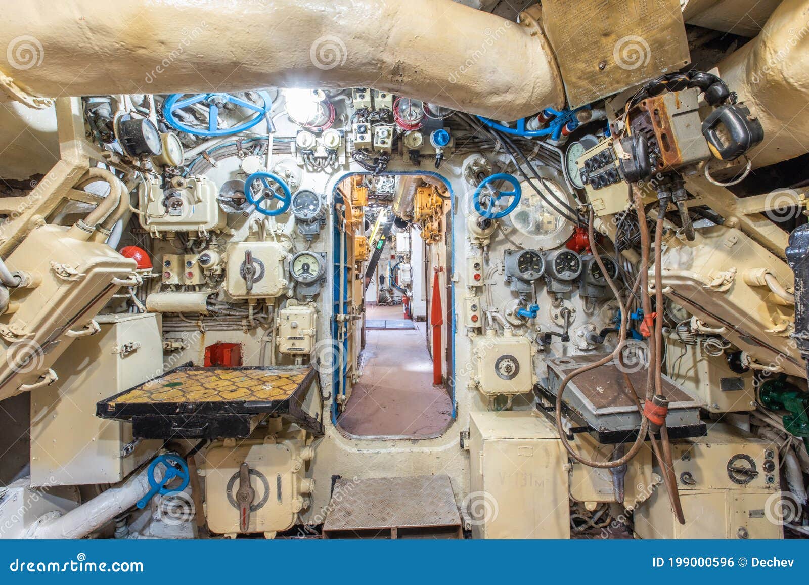 Interior of Old Abandoned Russian Soviet Submarine. Interior of Combat ...