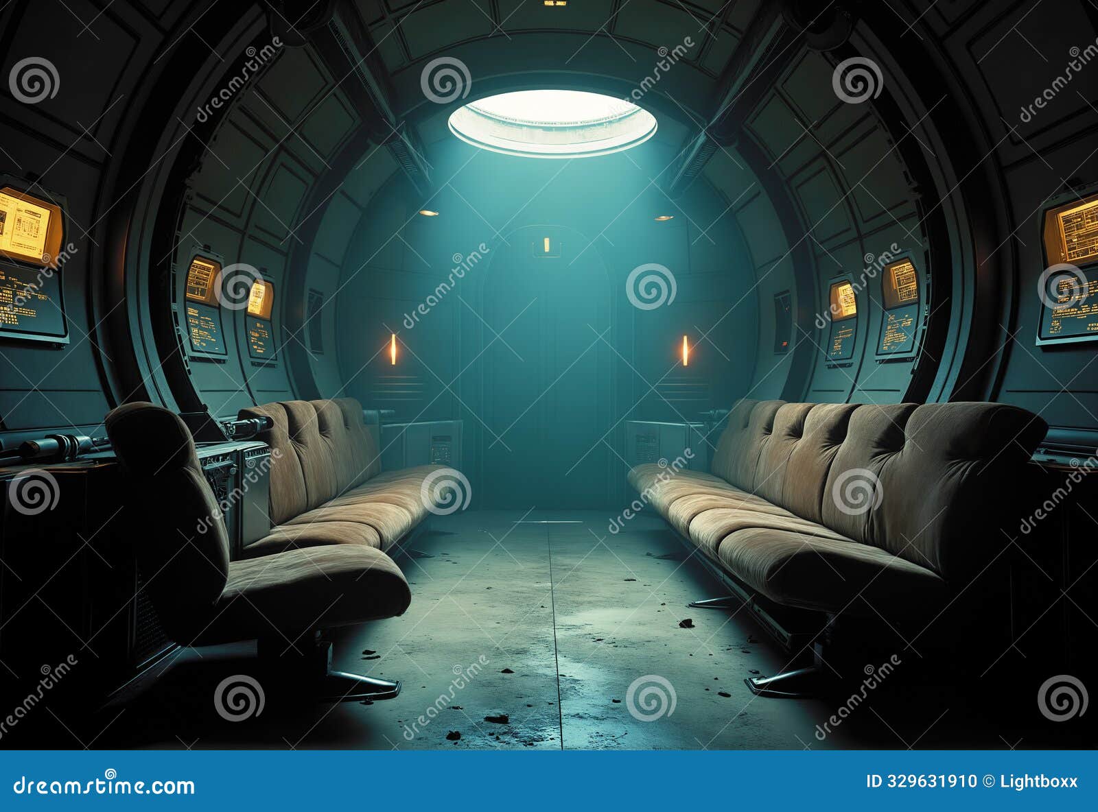 Interior of an Old Atomic Bunker. Dystopian Atmosphere. Stock ...