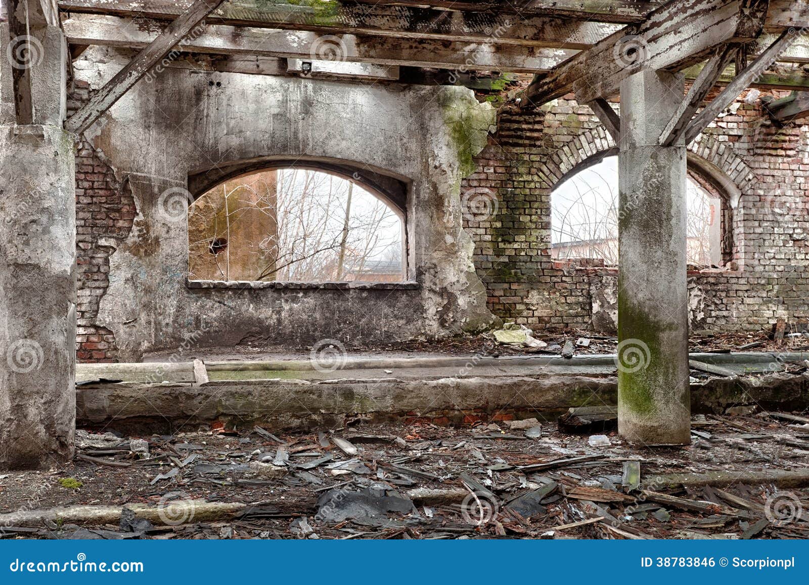 Interior of an old barn stock photo. Image of empty, aged - 38783846