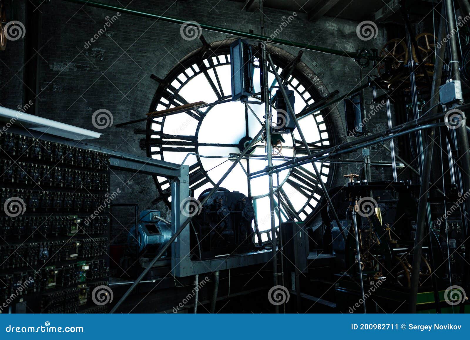 Interior of Old Big Clock Face Tower Mechanism Editorial Photo - Image ...