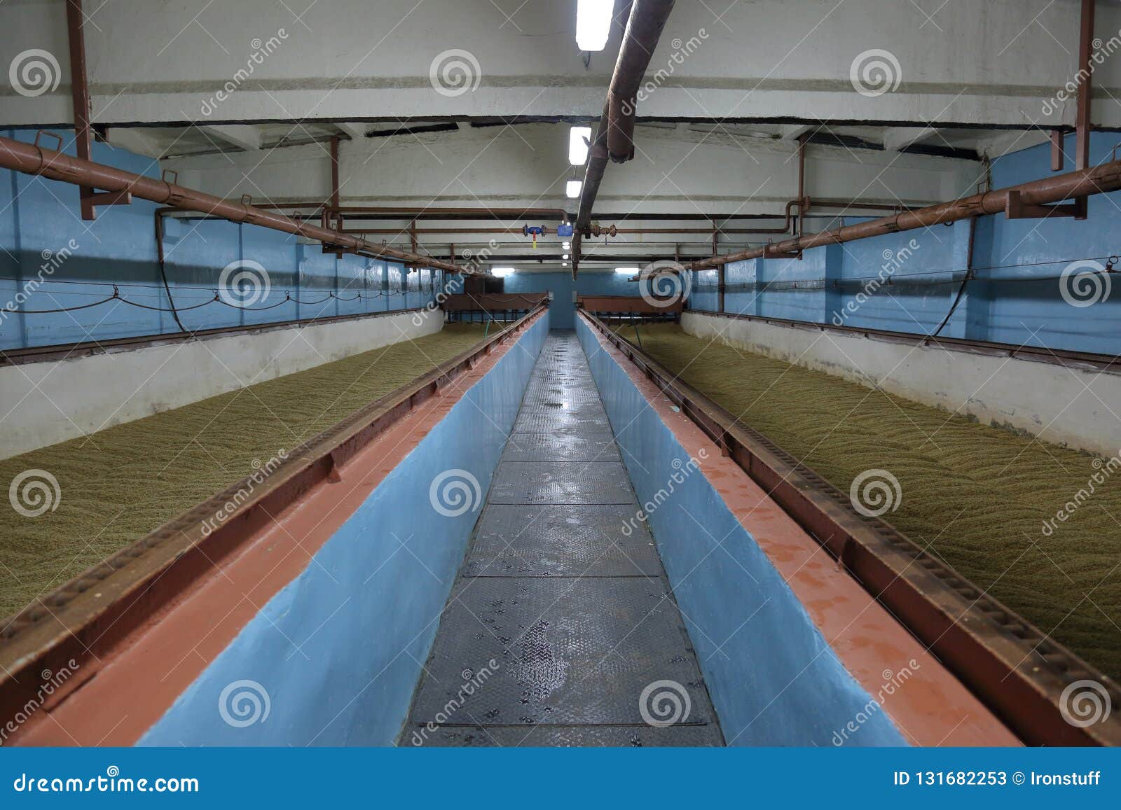 Inside the old malt house stock image. Image of production - 131682253