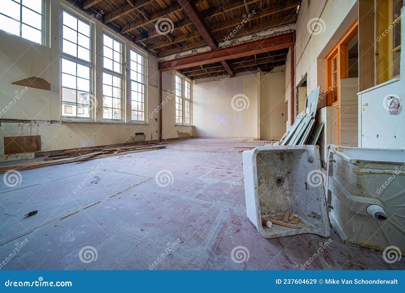 Interior of an Old Building that is Being Demolished Stock Image ...