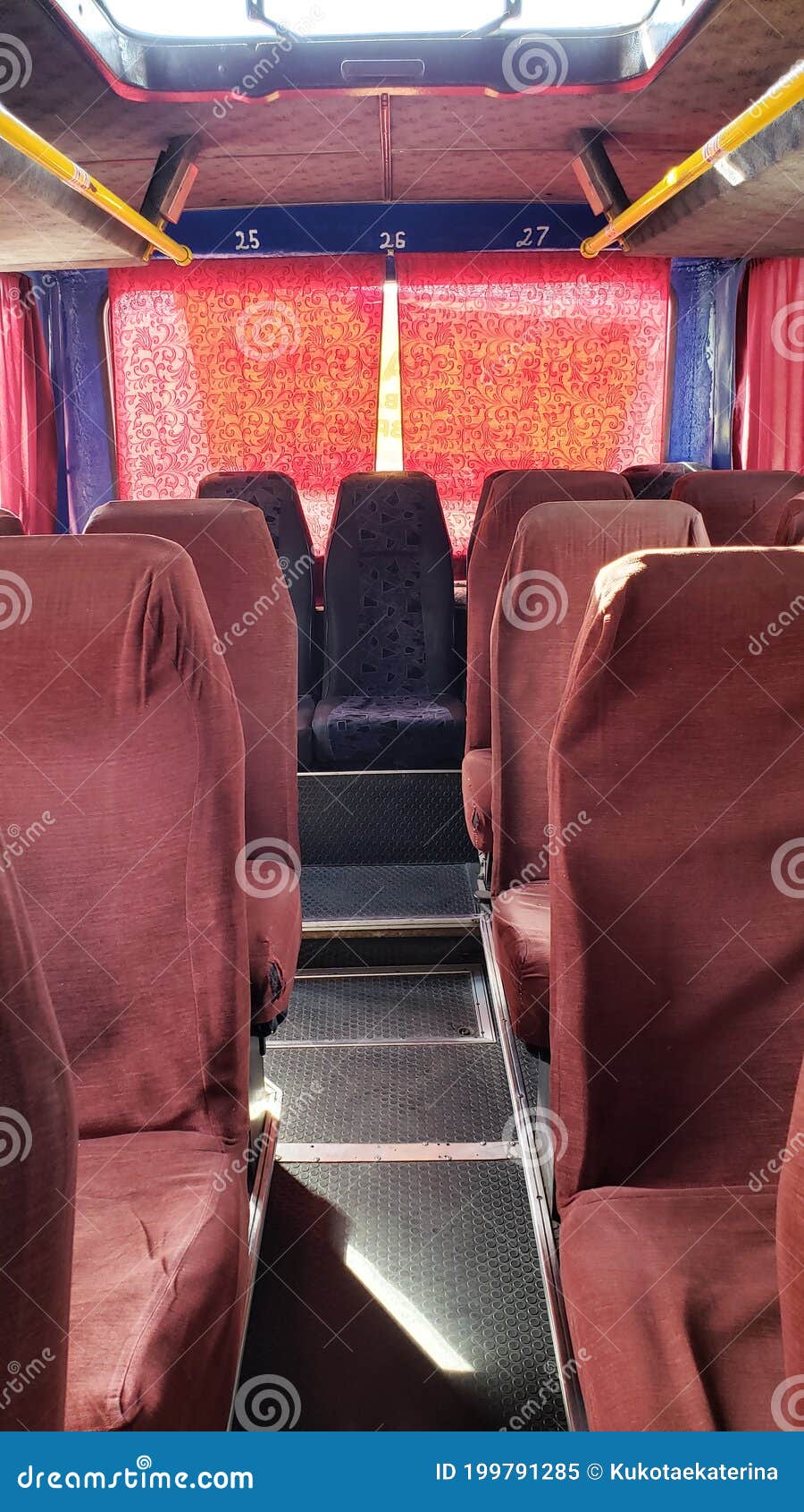 Interior of an Old Bus for Transporting Passengers Stock Image - Image ...