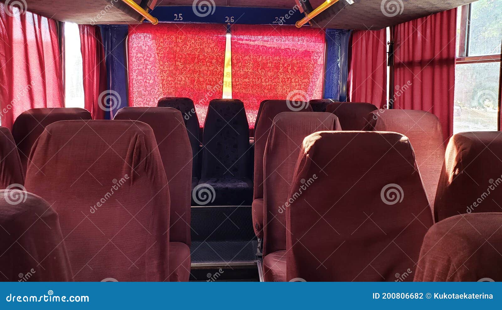 Interior of an Old Bus for Transporting Passengers Stock Photo - Image ...