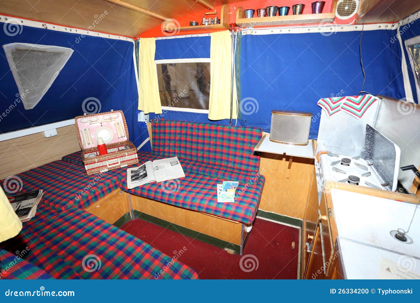 Interior of the old Camper editorial image. Image of dethleffs - 26334200