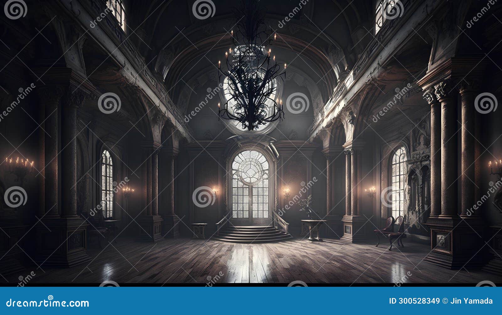 Interior of an Old Castle. 3D Render. Fantasy Stock Illustration ...