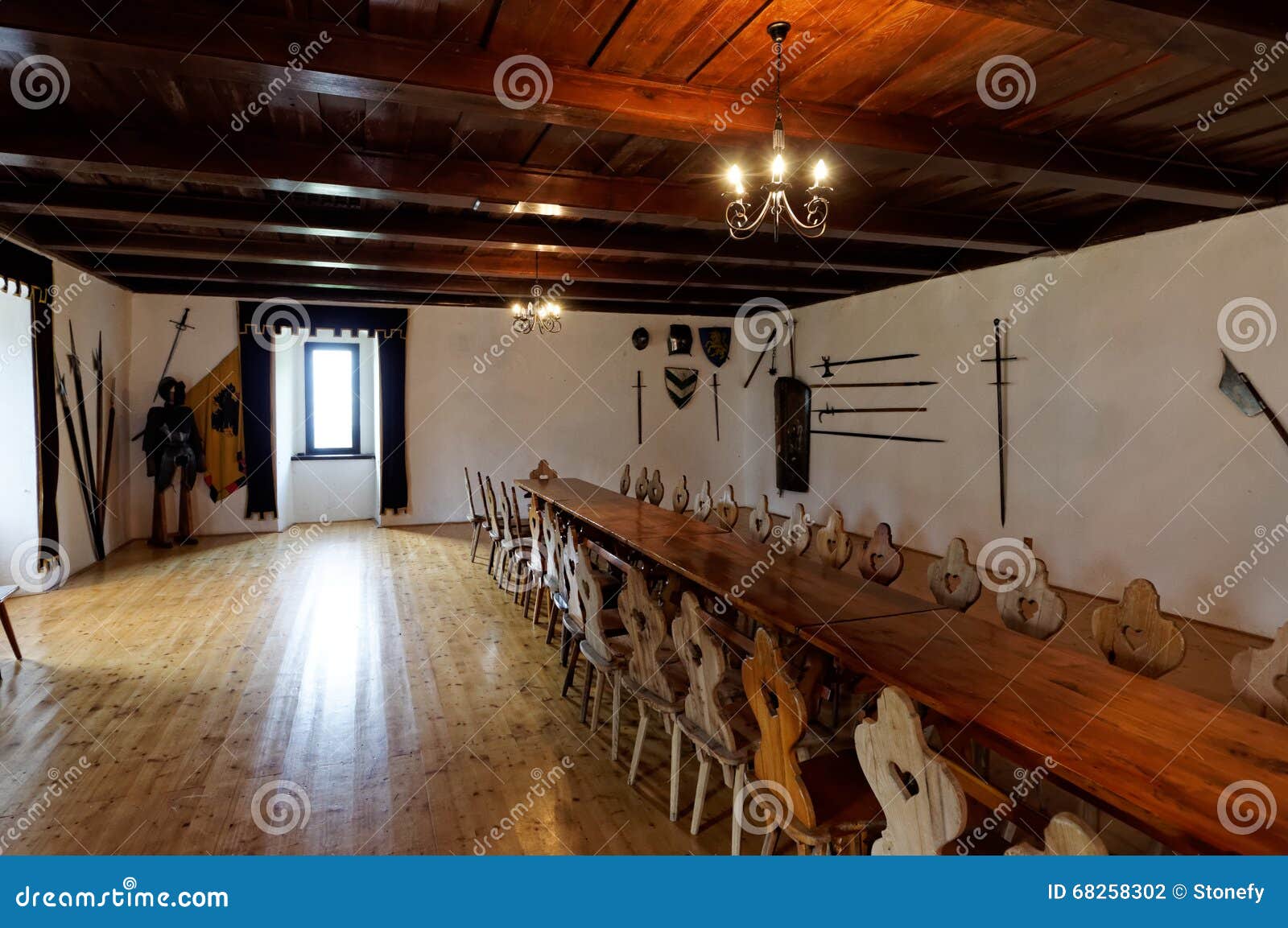 The Interior of the Old Castle Stock Photo - Image of palace, house ...