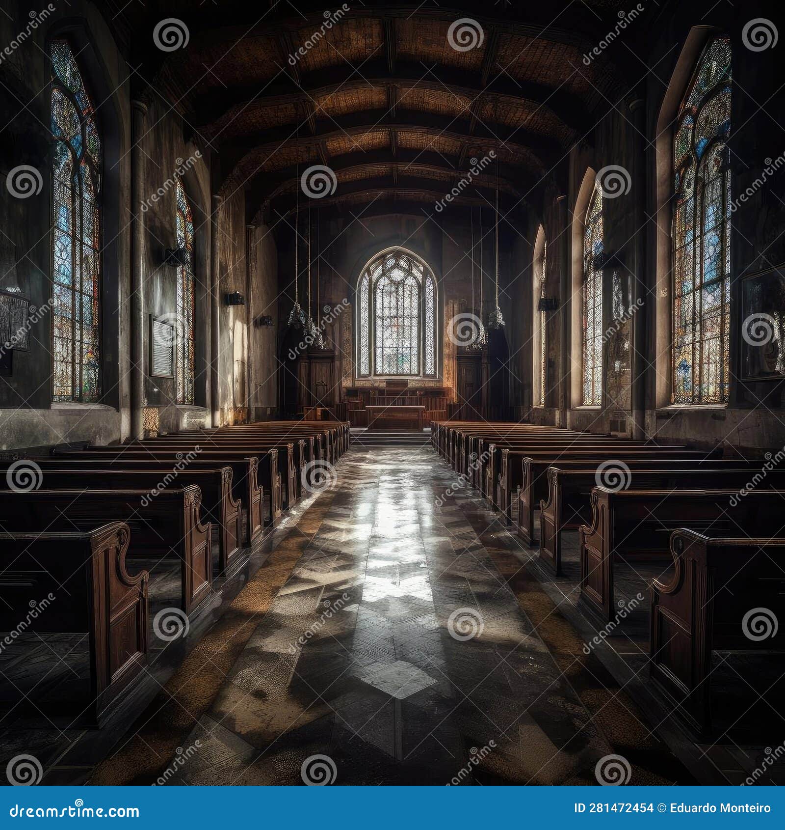 Interior of an old church stock photo. Image of building - 281472454