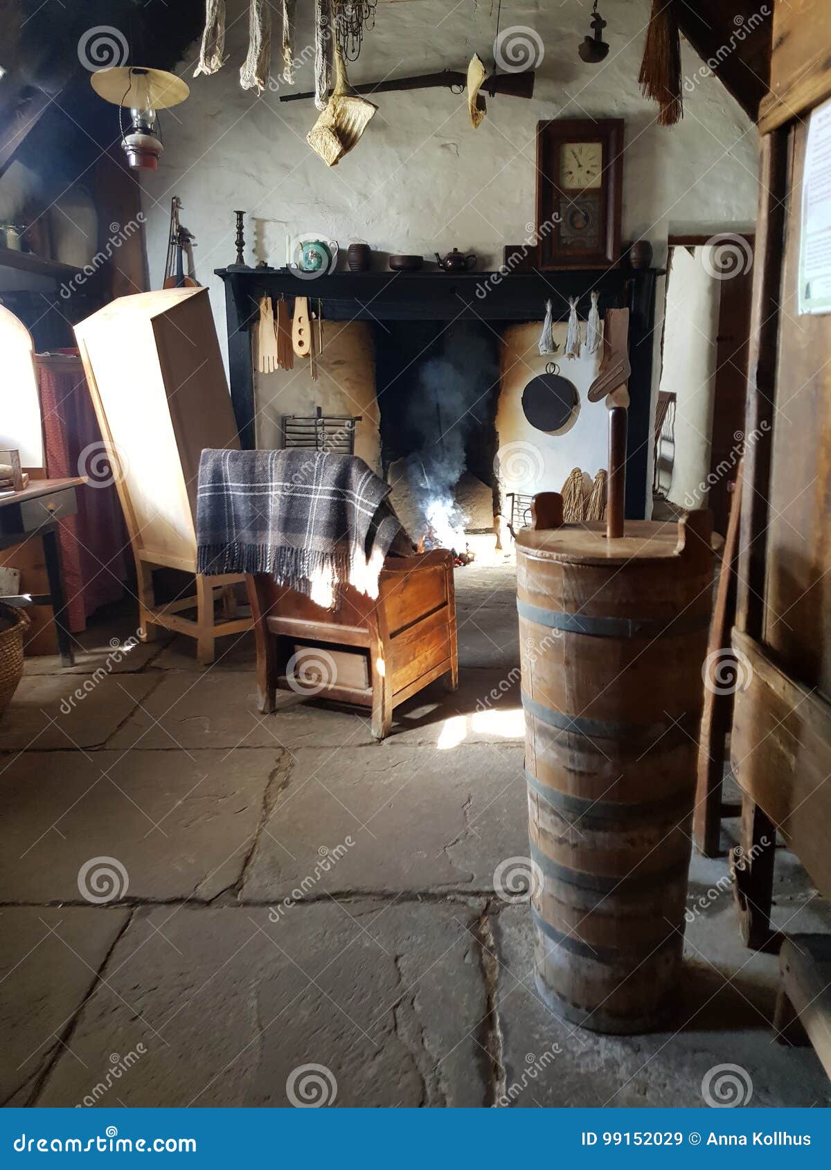 Interior of a crofthouse stock image. Image of 1960s - 99152029