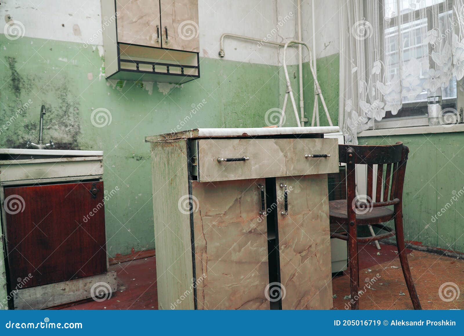 Interior of an Old Dirty Kitchen Stock Image - Image of grunge, empty ...
