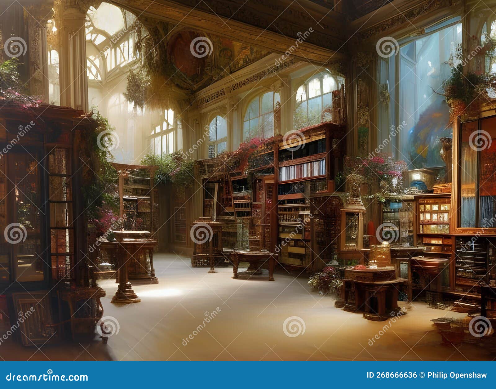 The Interior of an Old Fashioned Natural History Museum with Assorted ...