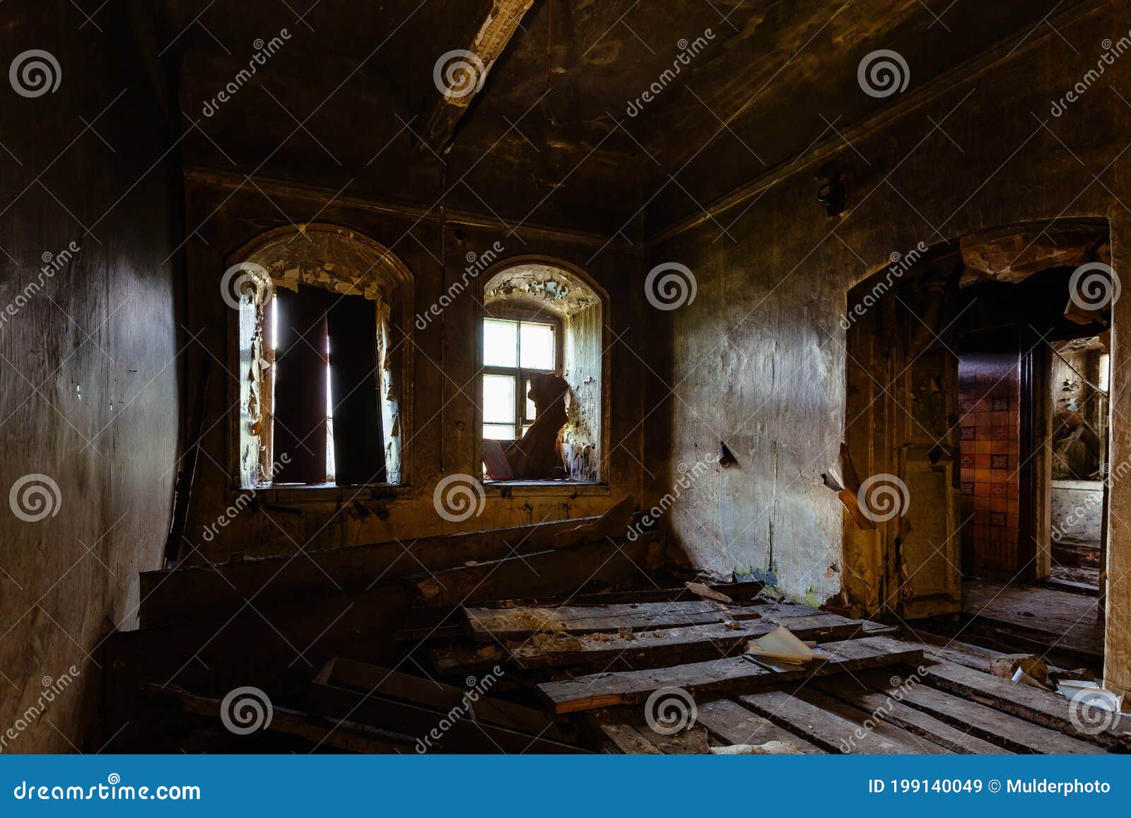 Interior of Old Historical Mansion after Fire Stock Image - Image of ...