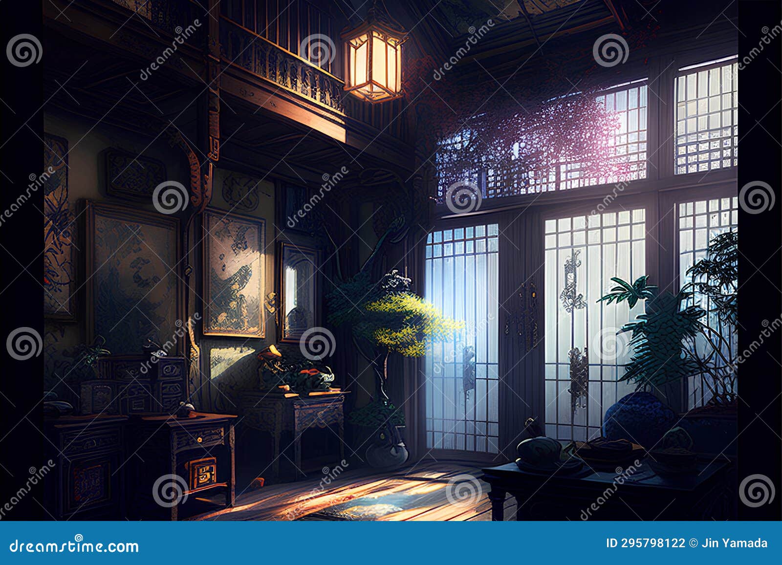 Interior of an Old House, 3d Render, Digital Illustration Stock ...