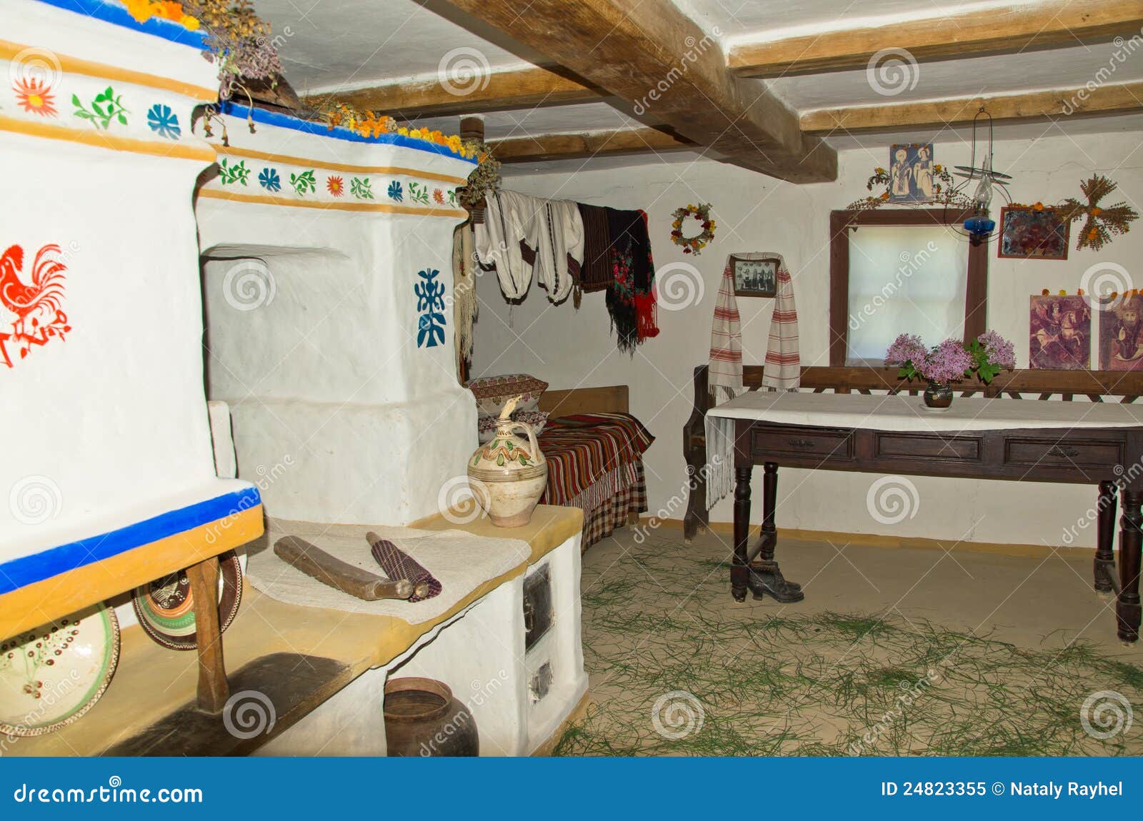 Interior of an old hut stock image. Image of rustic, medieval - 24823355