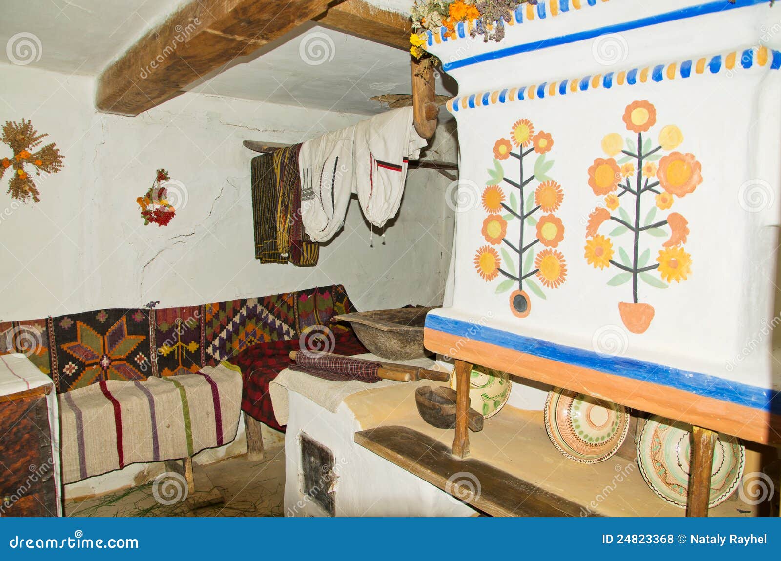 Interior of an old hut stock photo. Image of bench, floor - 24823368