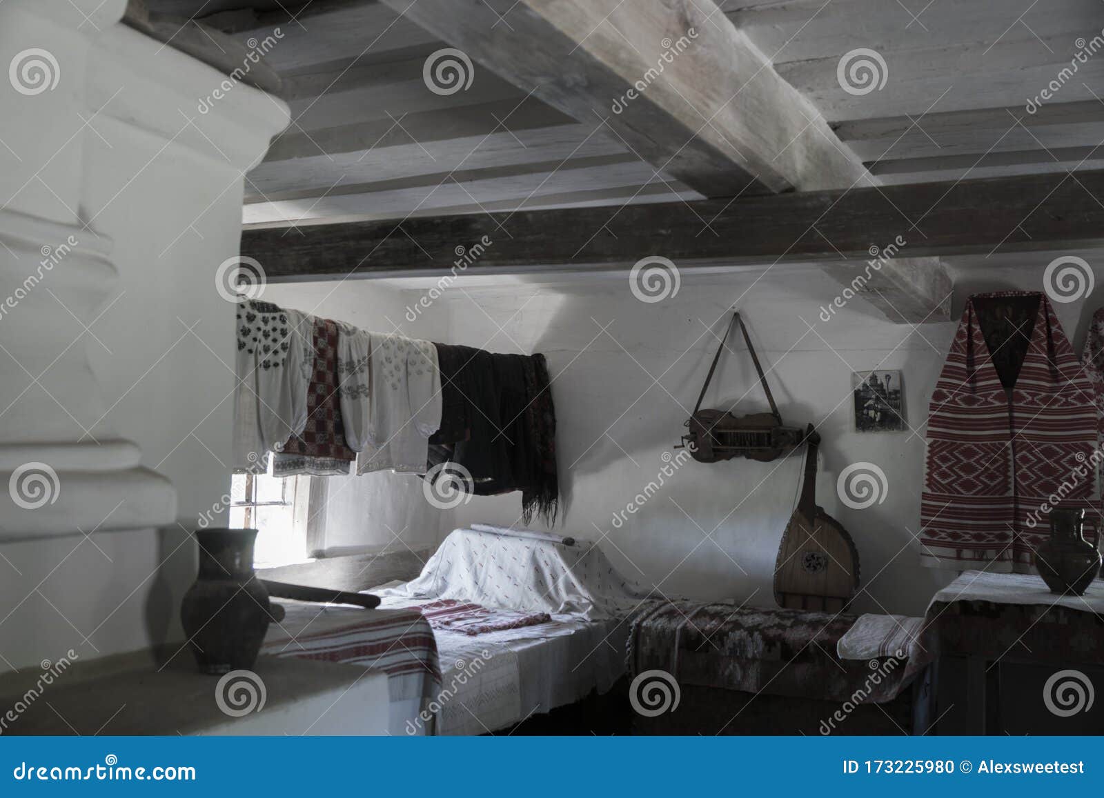 Interior of an old hut editorial image. Image of chair - 173225980