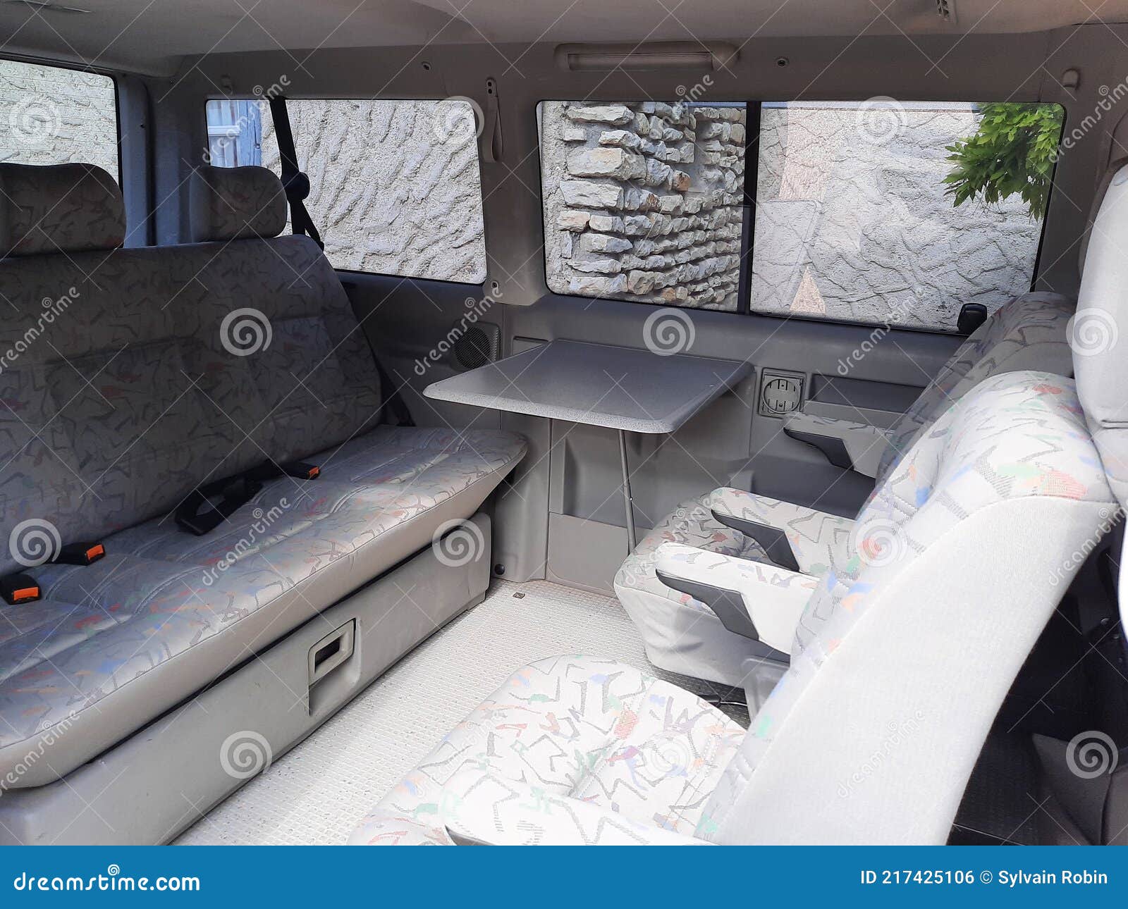 Interior of Old Luxury Van with Comfortable Car Passenger Seat and ...