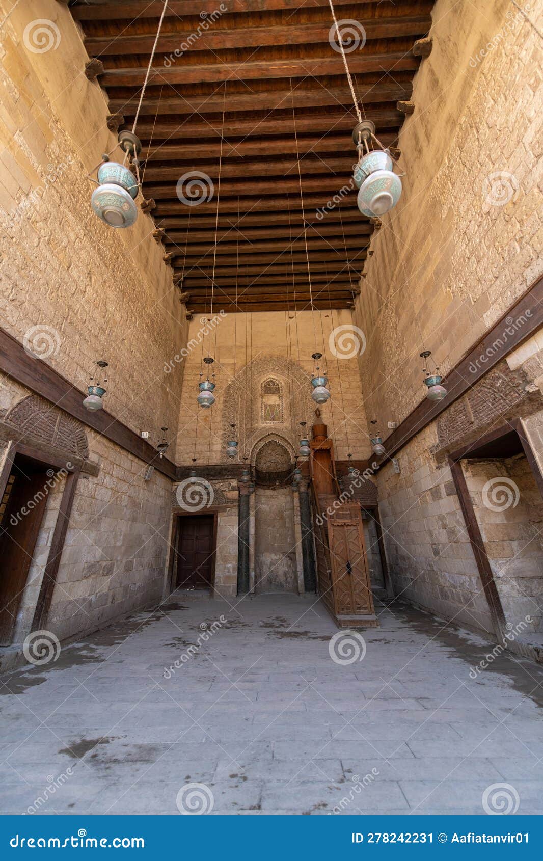 Interior of an Old Mosque in Old Cairo Stock Image - Image of colorful ...