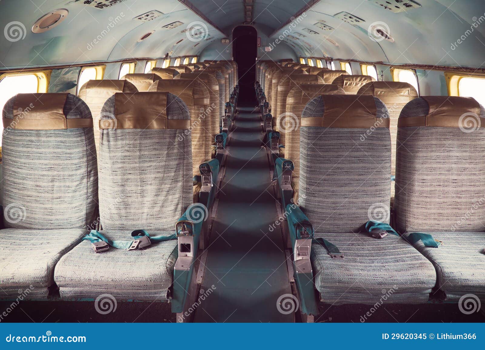 Interior of an old plane editorial image. Image of boeing - 29620345