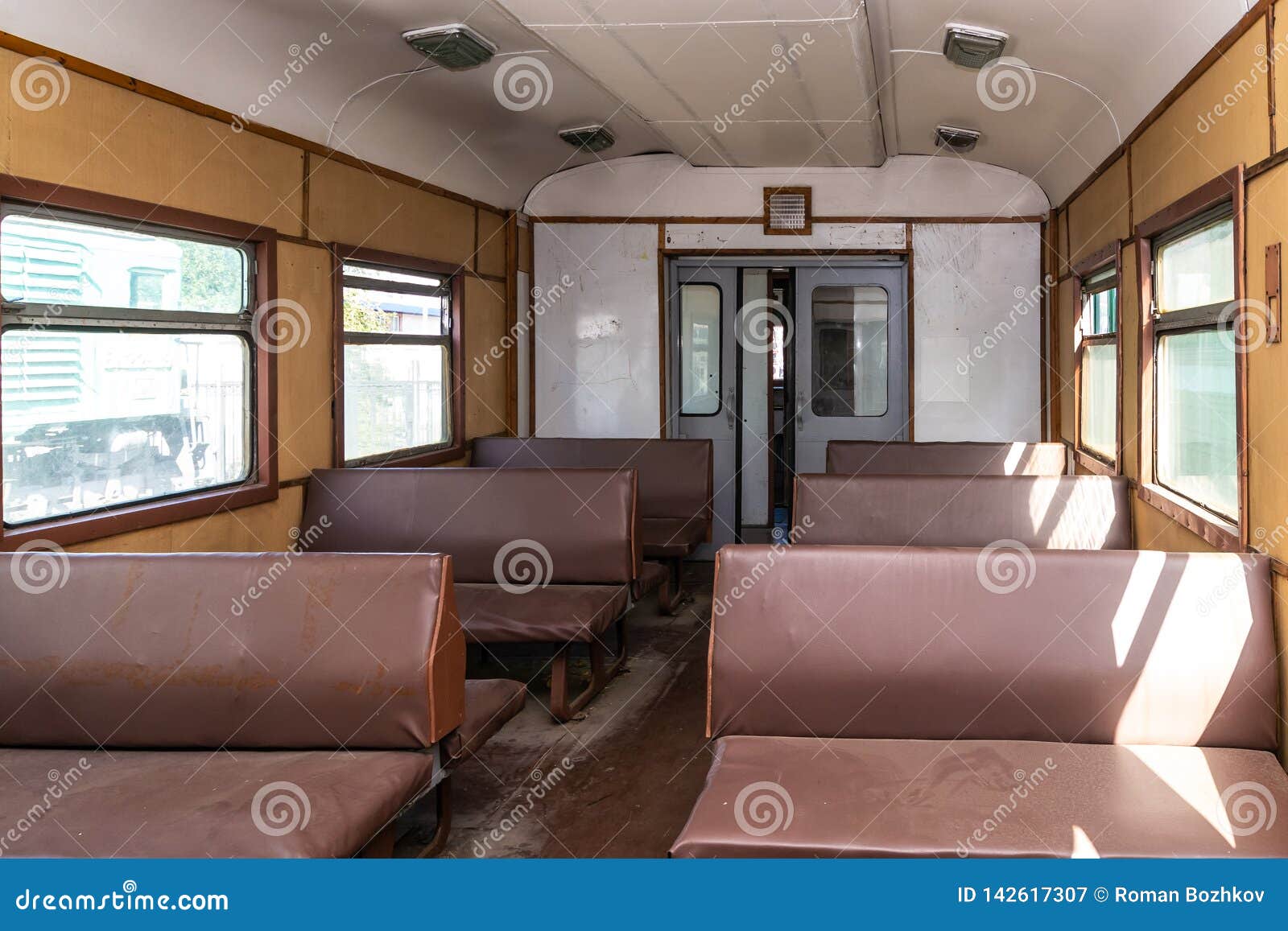 Interior of the Old Railway Passenger Car Stock Image - Image of city ...