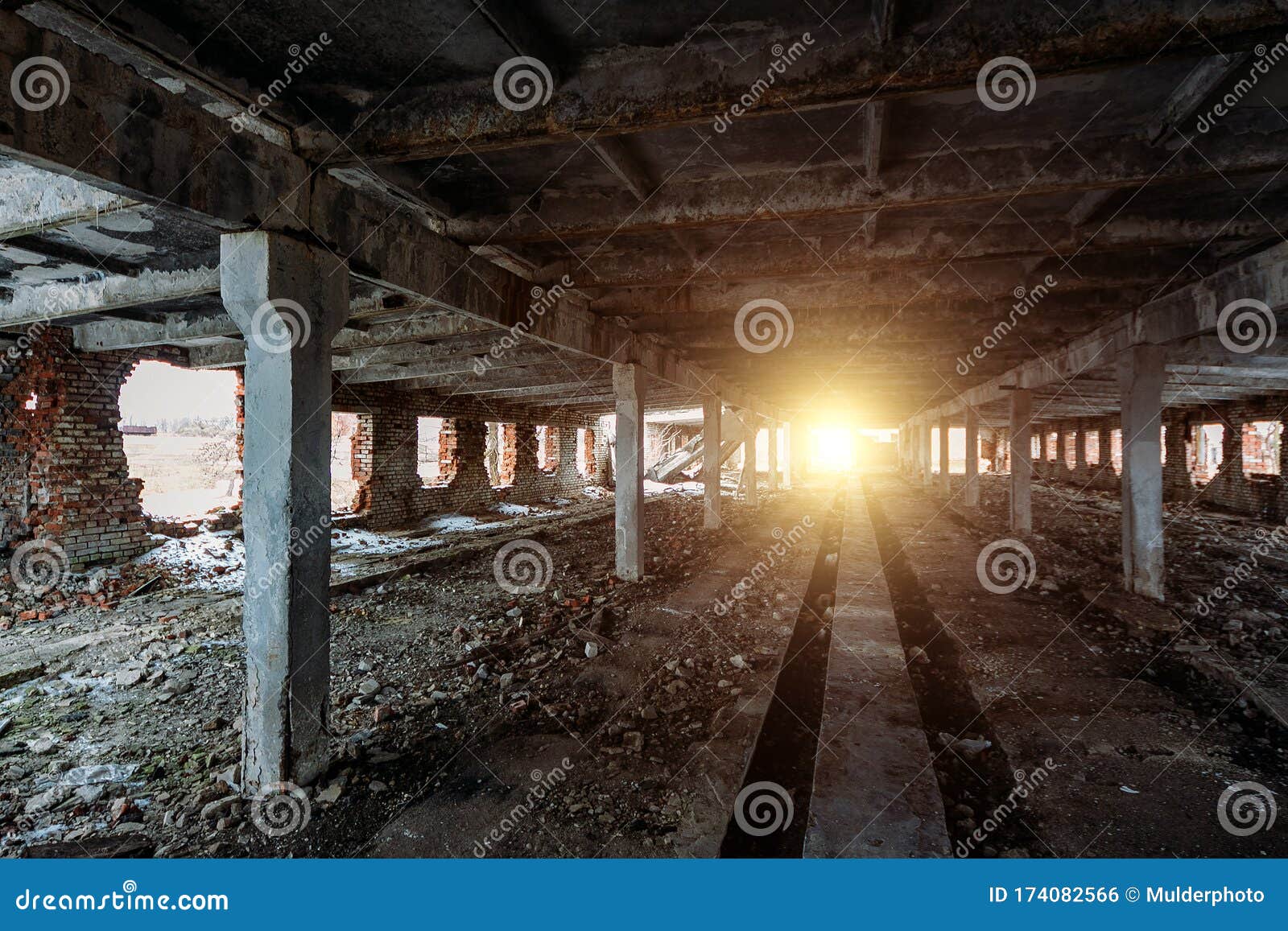 Interior of the Old Ruined Abandoned Barn Stock Photo - Image of damage ...