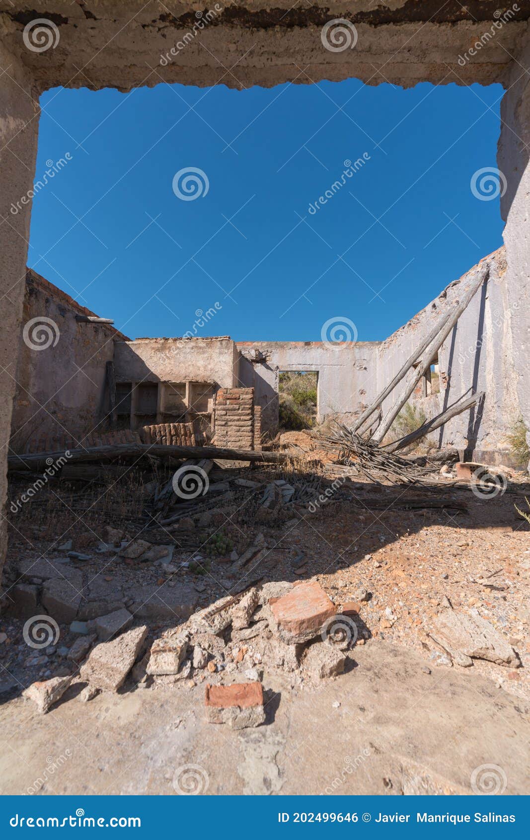 Interior of an Old Ruined Building of a Mining Complex Stock Photo ...