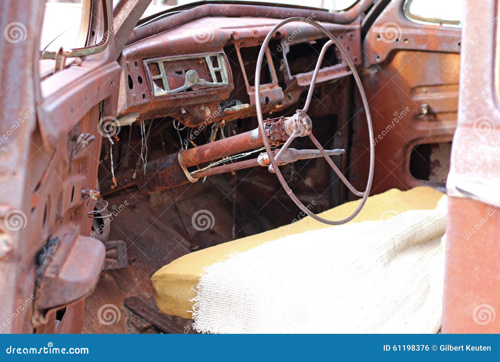 Interior of an Old Rusted Car Stock Photo - Image of transportation ...