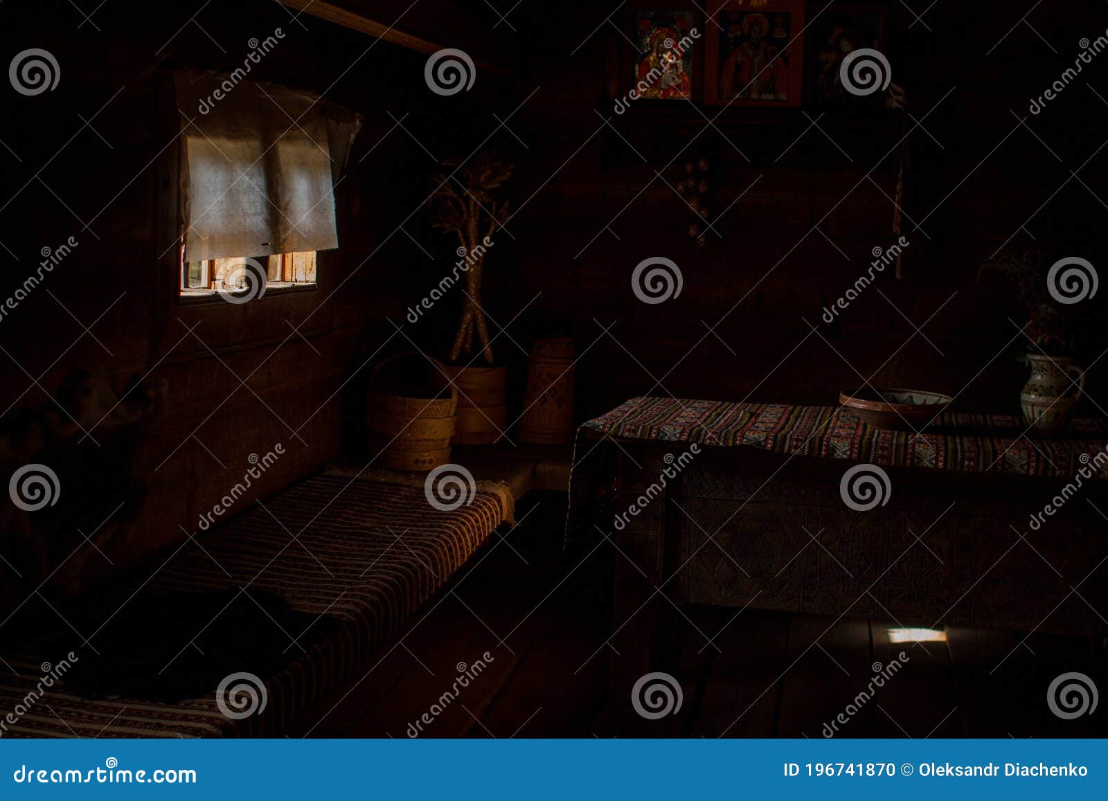 Interior of an Old Slavic House Editorial Image - Image of house ...