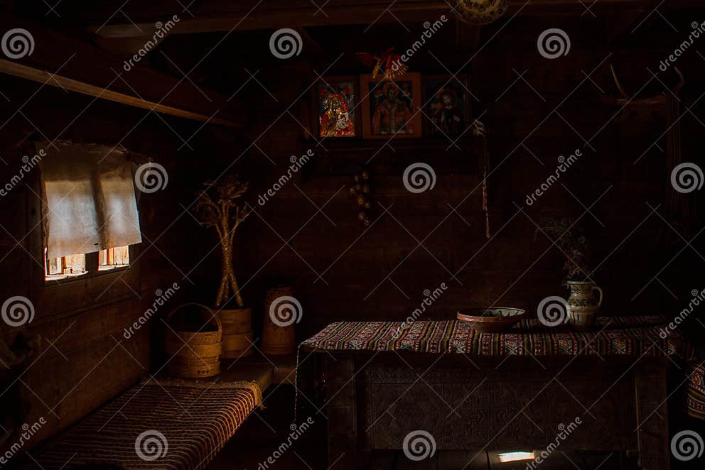 Interior of an Old Slavic House Editorial Stock Photo - Image of ...