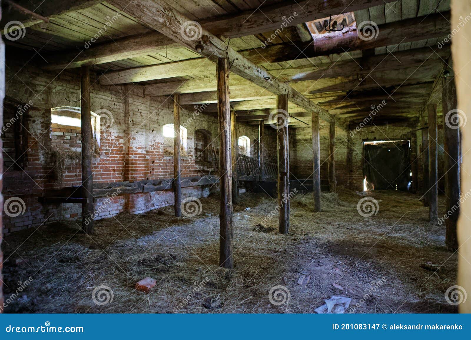 Interior of an Old Stable Horse Stall Stock Image - Image of barn ...