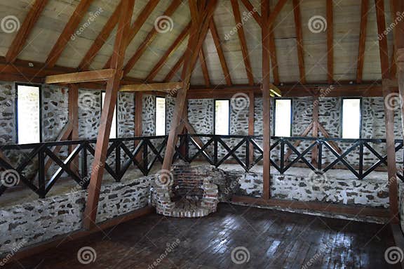Interior of the Old Stone Fort on the Hill Stock Photo - Image of ...