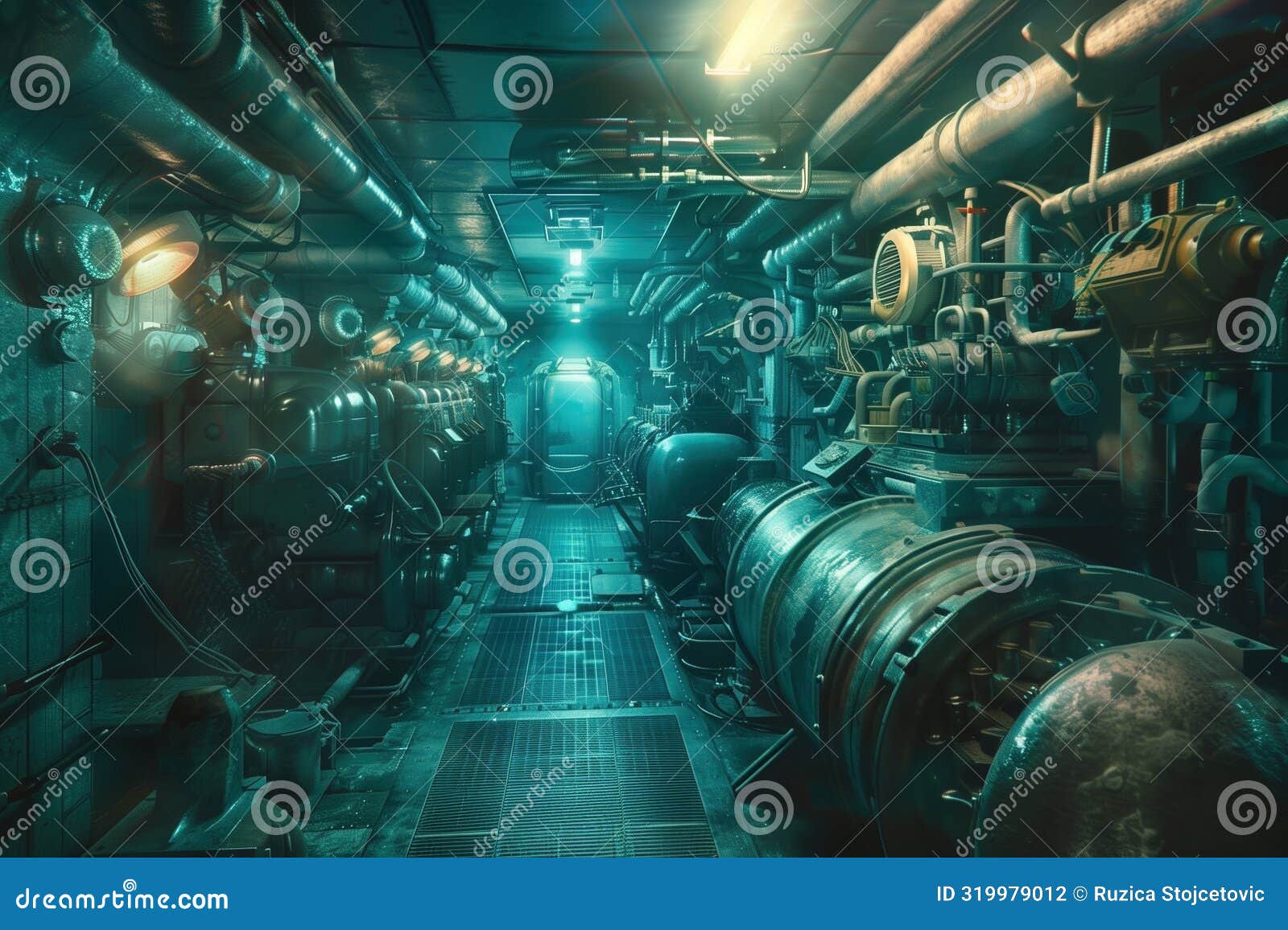 Interior of Old Submarine Ai Photo Stock Illustration - Illustration of ...