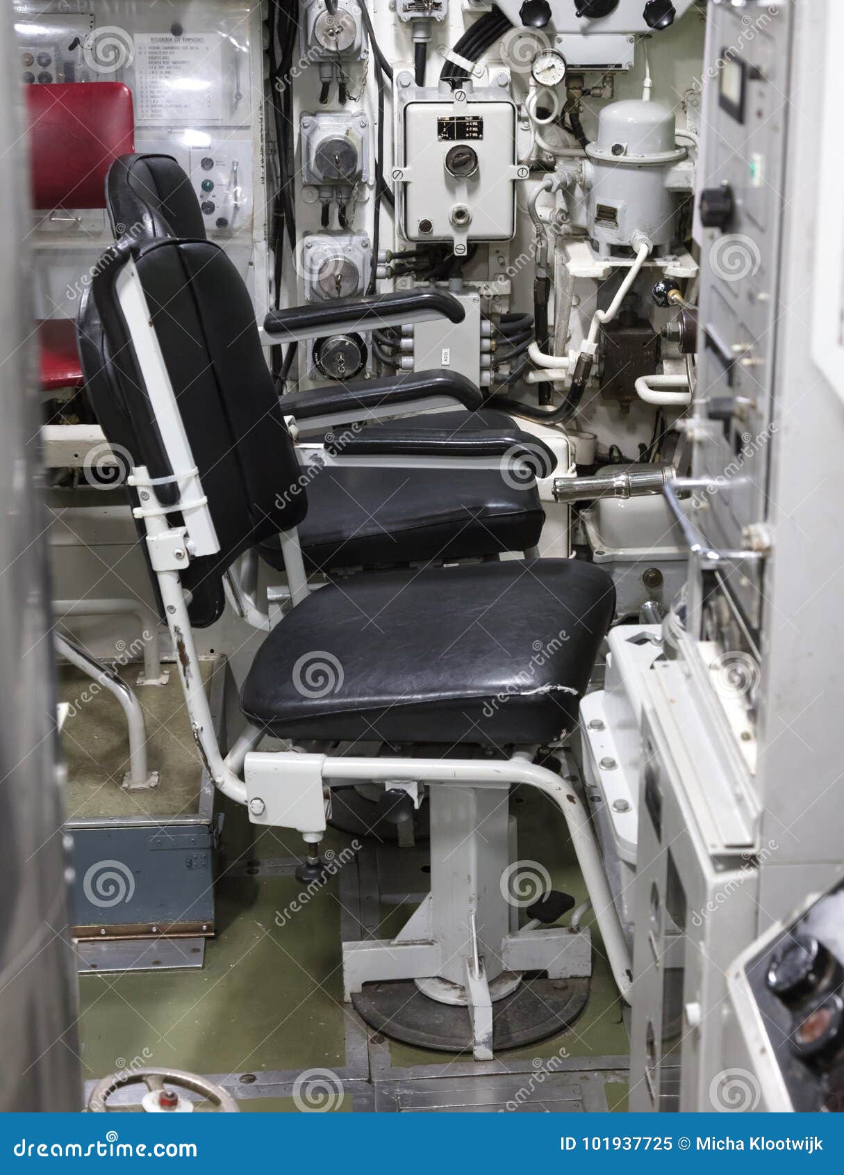 Interior of an Old Submarine - Command Room Stock Image - Image of army ...